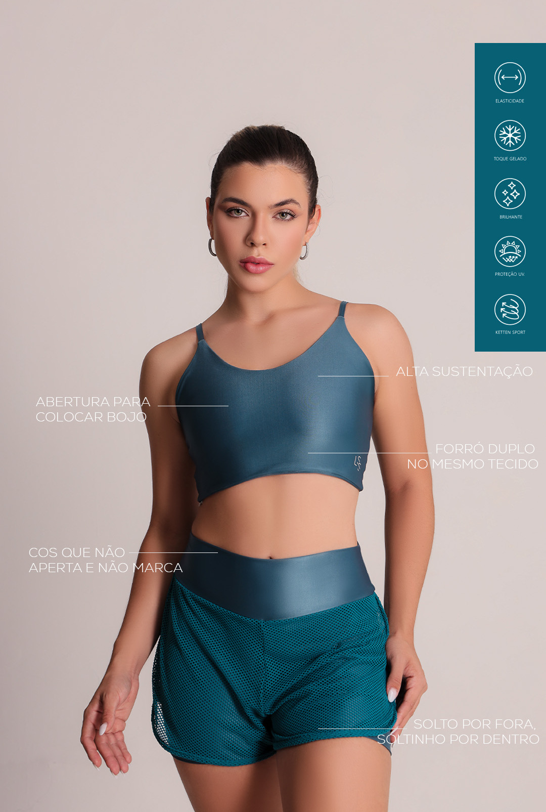 Top com tela fitness alta sustentação modelador antiodor suplex ...