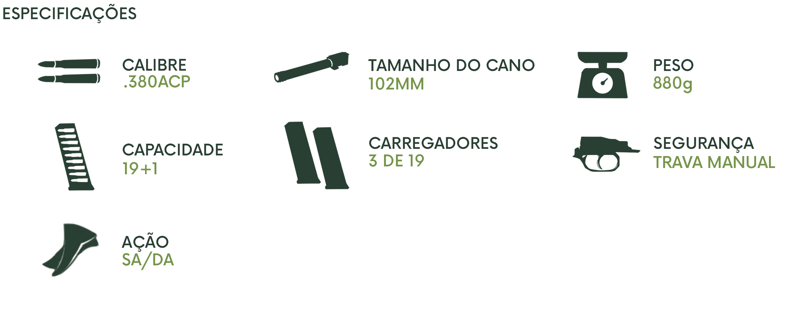 Pistola Taurus PT 58 HC Plus Cerakote Cal .380ACP | Nordens