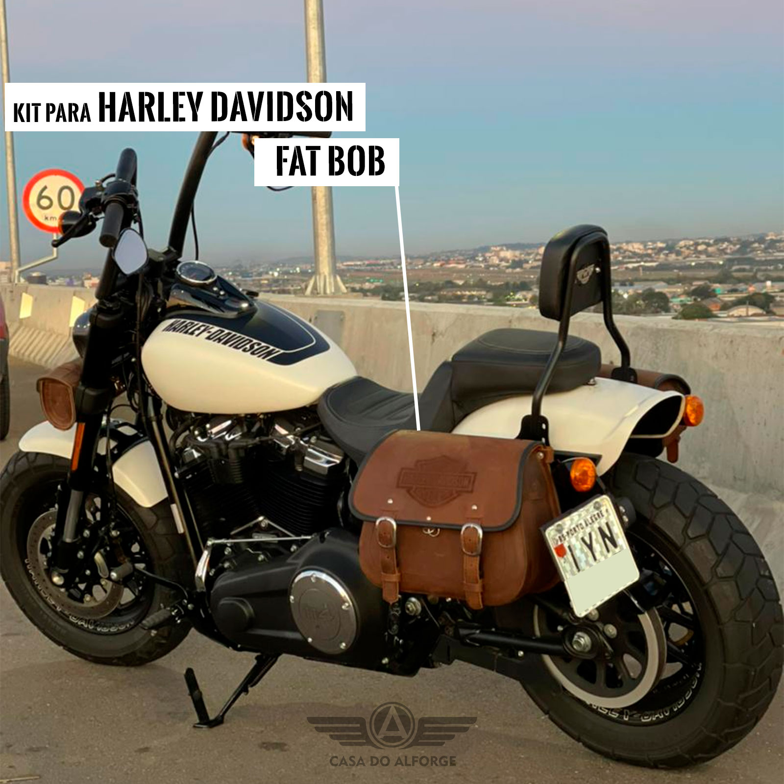 Alforge em Couro para Harley Davidson Fat Bob | CASA DO ALFORGE